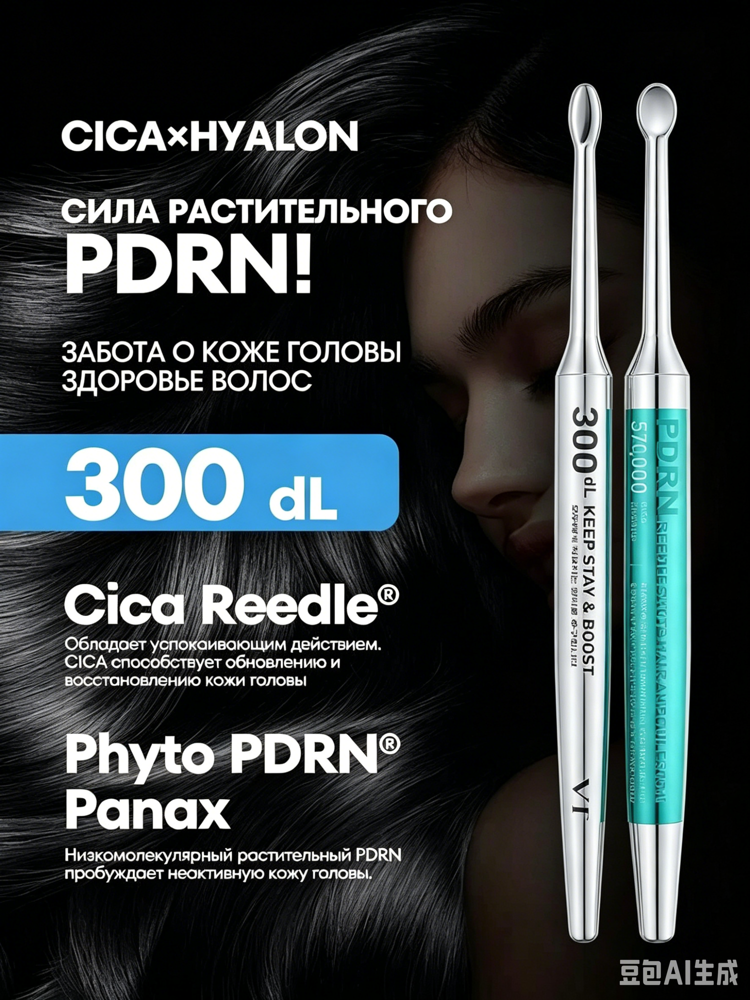 Восстанавливающая ампула для волос VT PDRN Reedle Shot 300dL, с CICA и гиалуроном