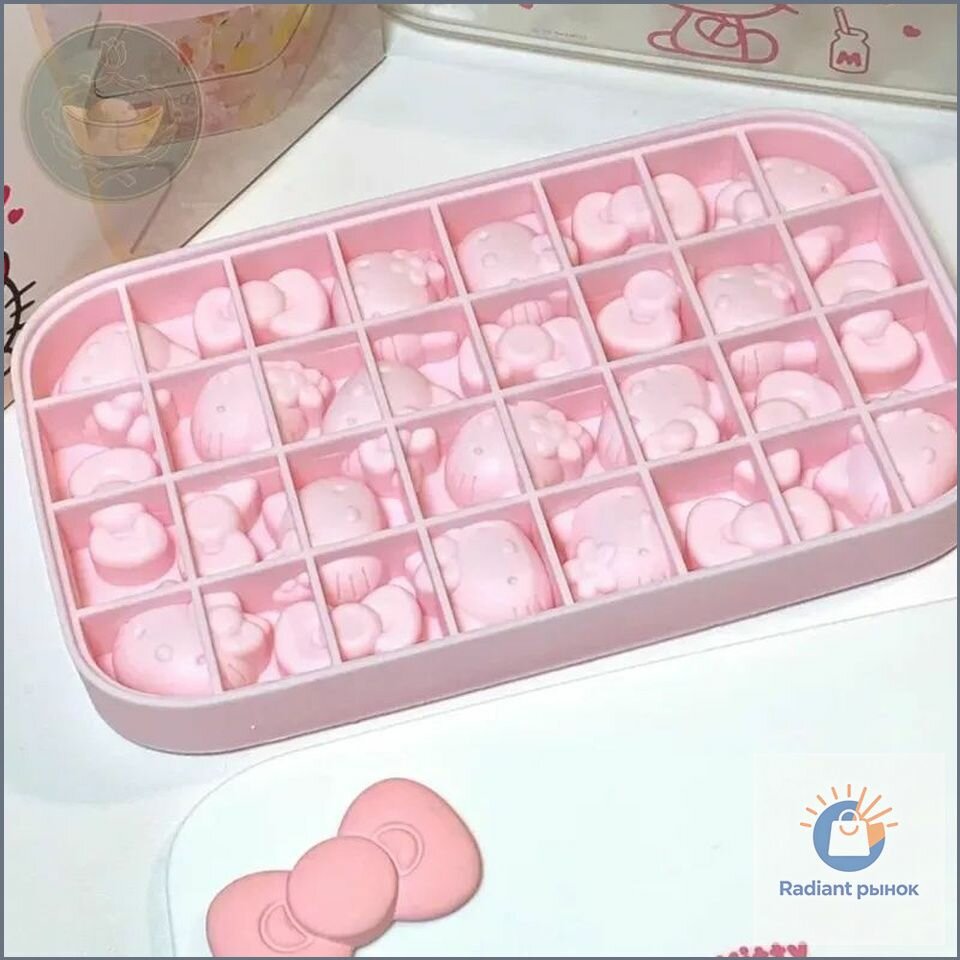 Форма для льда "Ice", светло-розовая, силикон, с палочками, 1 шт — фото 1