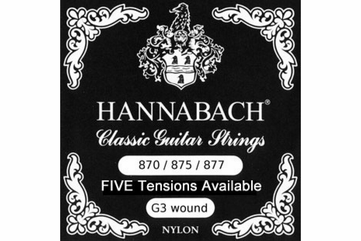 HANNABACH STRINGS FOR CLASSIC GUITAR G/3 NYLON WOUND chrome 875HT струна для классической гитары