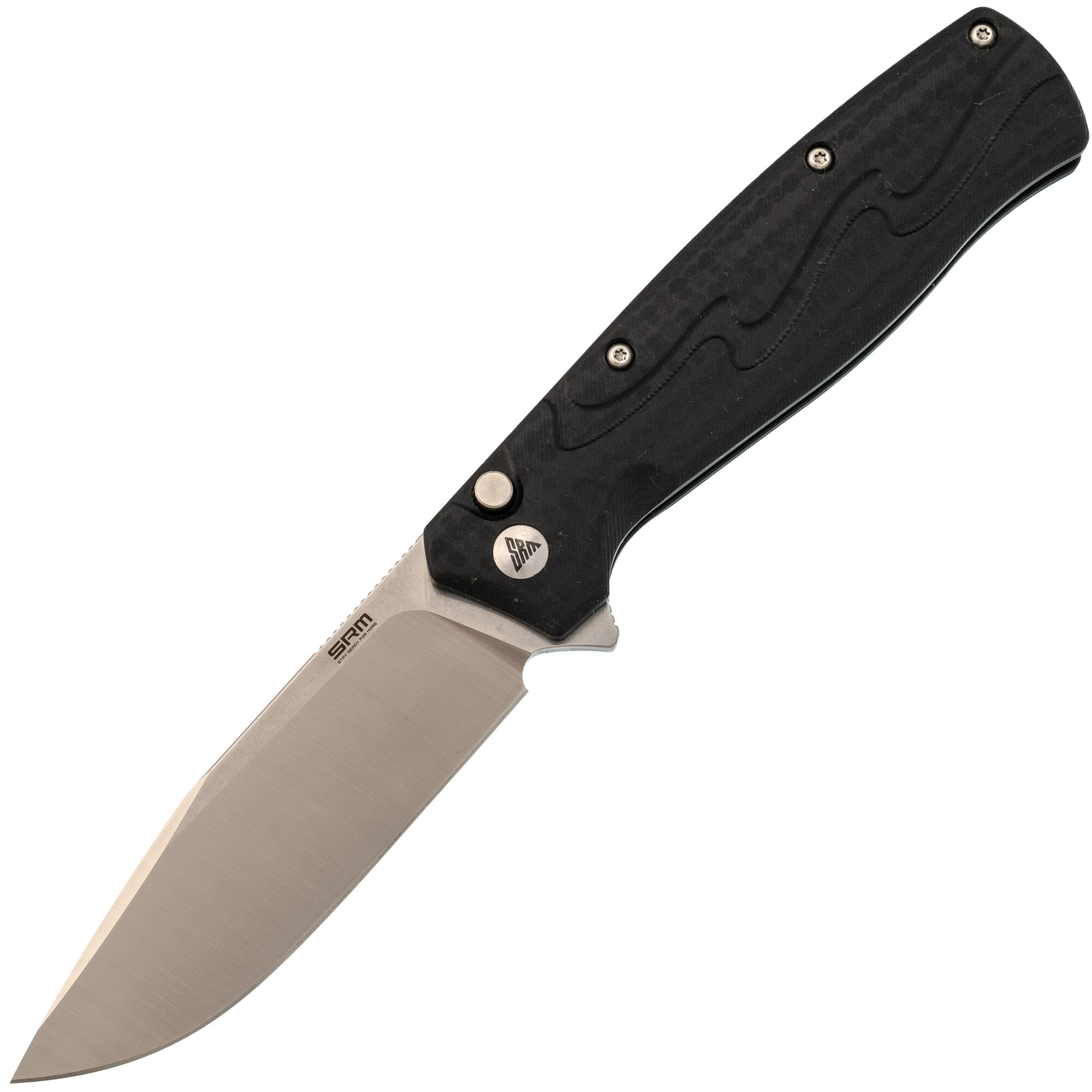 Складной нож SRM 221X-GB satin сталь 14C28N, рукоять Black G10/CF