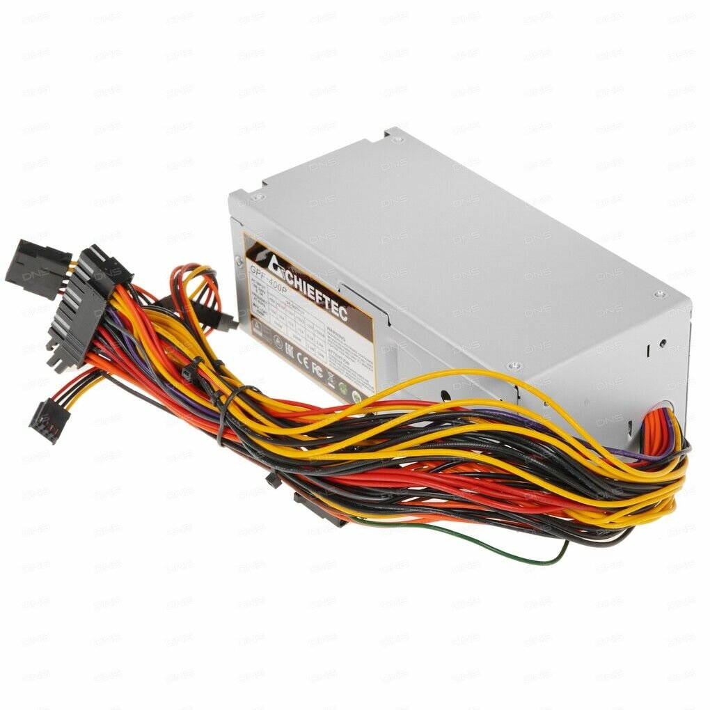 Блок питания Chieftec SMART 400W (GPF-400P) серый - 400 Вт, ATX 20+4 пин, 4 pin + 4 pin CPU, 4 SATA