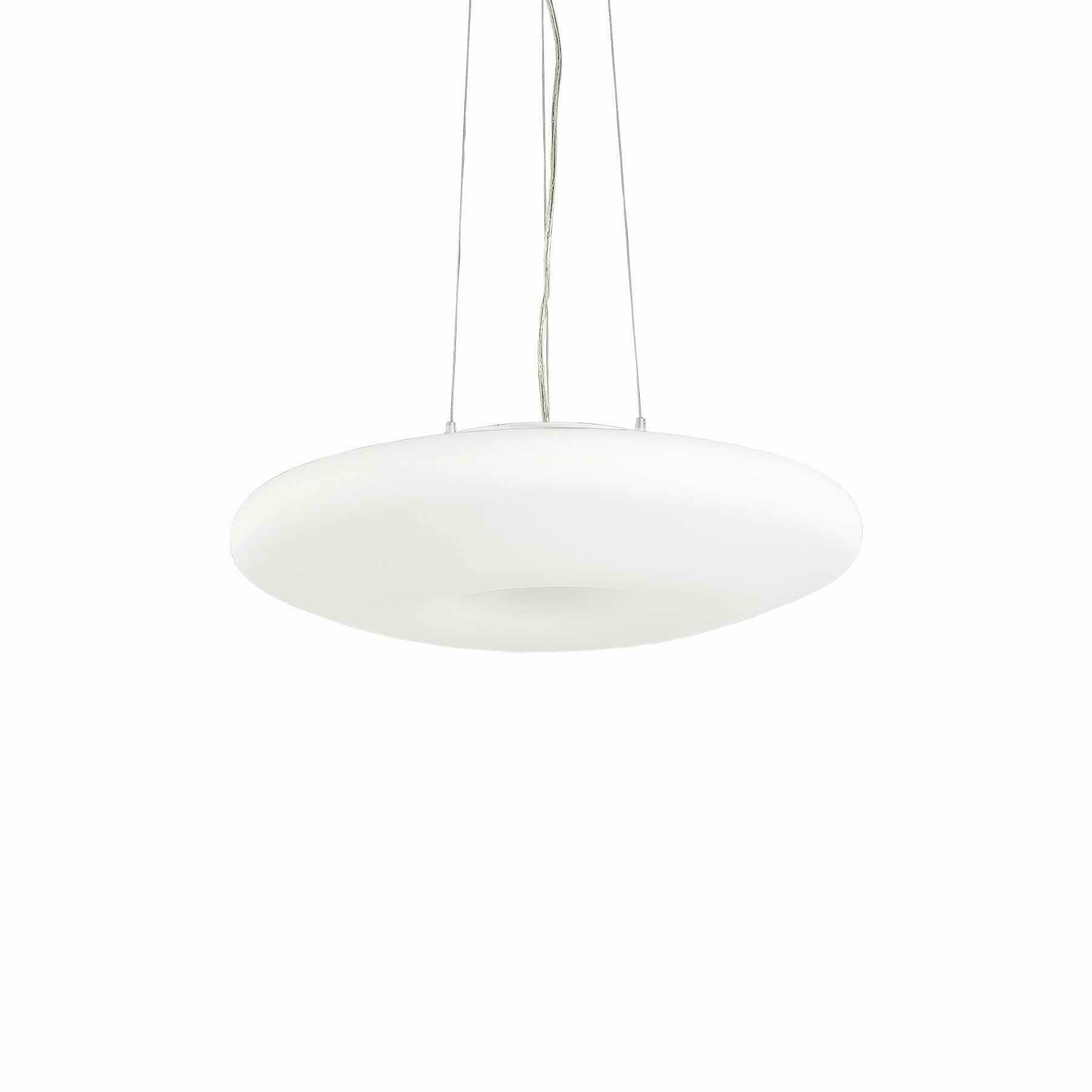 Люстра подвесная ideal lux Glory SP3 D40 макс.3x60Вт Е27 IP20 230В Белый/Никель Стекло/Металл Без ламп H26см 101125.