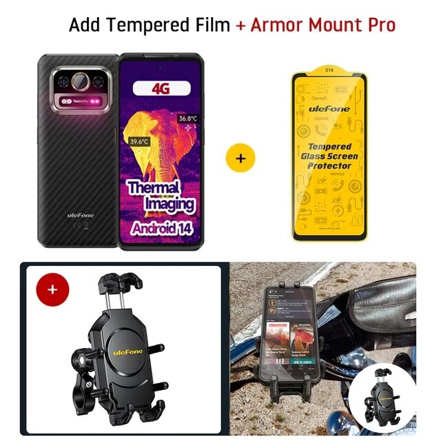 Ulefone Armor 25T NFC 8 ГБ 256 ГБ 6500 мАч 4G Thermal lmaging от FLIR Rugged 64MP 6GB, Add Film AM01
