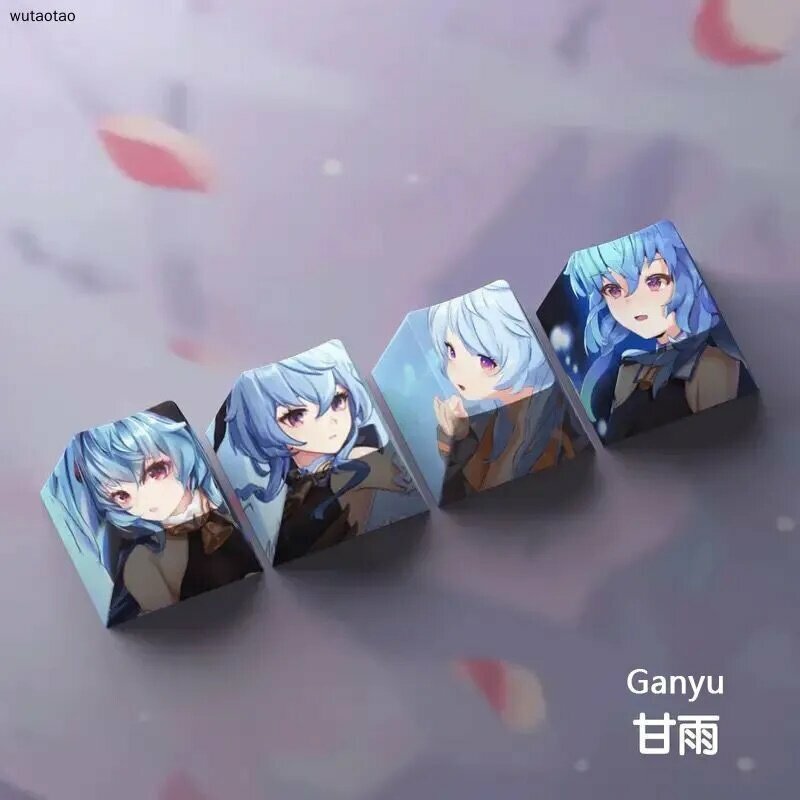 Комплект кейкапов для темы Genshin Impact / PBT Keycaps 4 Клавиш / Кейкапы для механической клавиатуры
