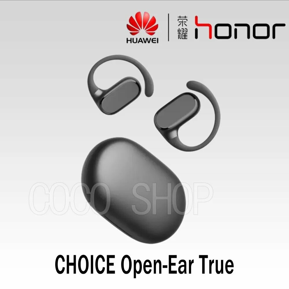 Honor Наушники беспроводные с микрофоном HONOR CHOICE Open-Ear True, Bluetooth, USB Type-C, черно-серый