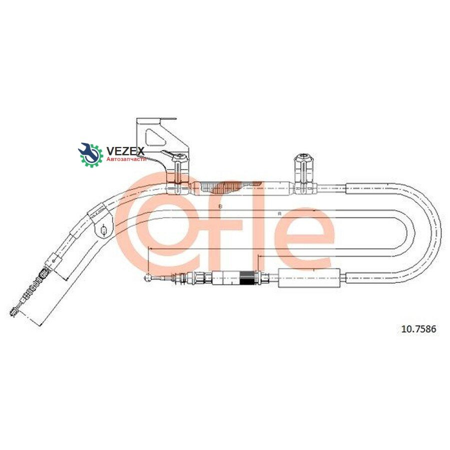 COFLE 92.10.7586 Трос ручн. тормоза