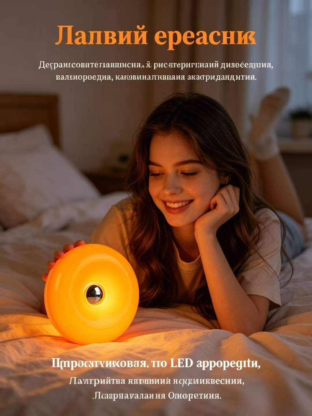 Ночник-пончик LED, 3 режима цвета свечения, для спальни и комнаты - атмосферное освещение в стиле дофамин-декор