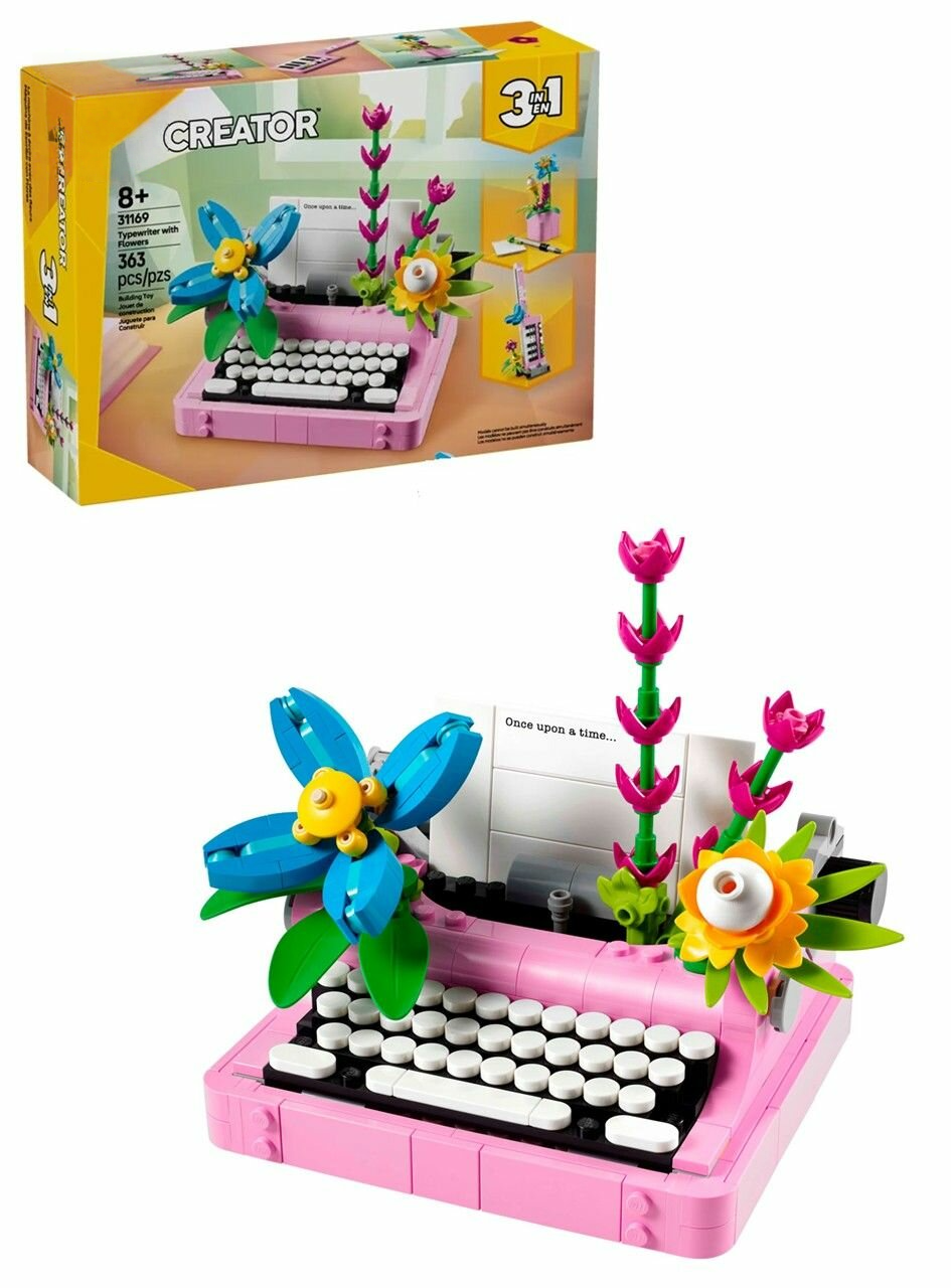 Конструктор LEGO "Typewriter with Flowers", серия Creator, 363 детали, 3 в 1, 2+