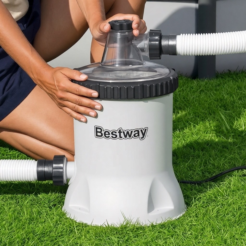 Фильтр-насос Bestway 58870, 5678 л/ч с полисферными шариками, адаптеры 32-38, шланги, для бассейнов до 31700 л