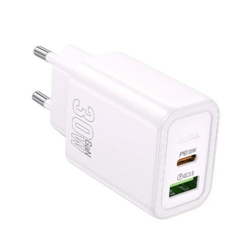 Устройство зарядное для мобил. тел. из сети 220V USB, 3.0А Quick Charger + PD 1Type-C(18W), белый