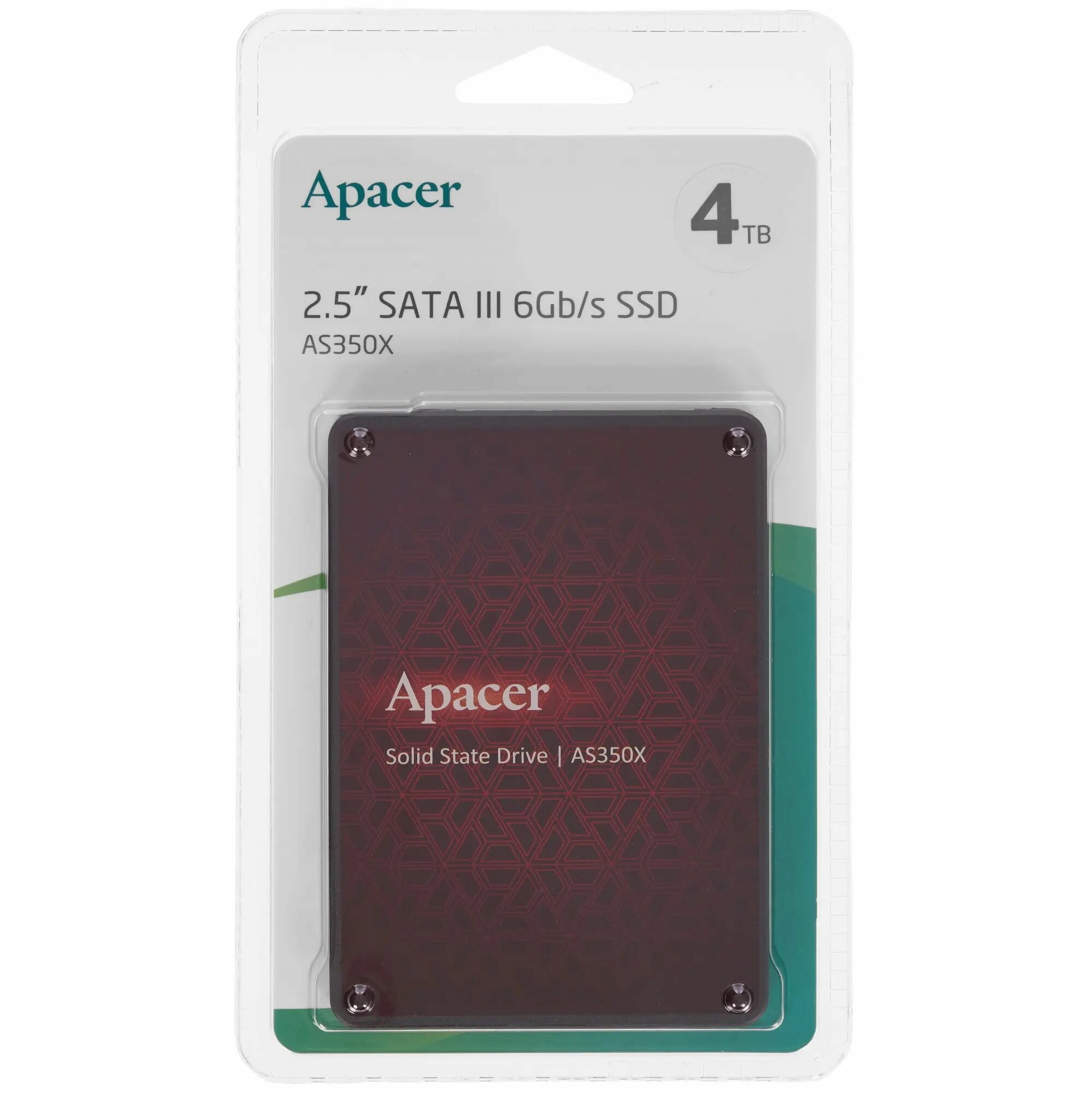 4000 ГБ SSD 2.5" накопитель Apacer AS350X (AP4TBAS350XR-1) - SATA, чтение - 520 Мбайт/с, запись - 480 Мбайт/с