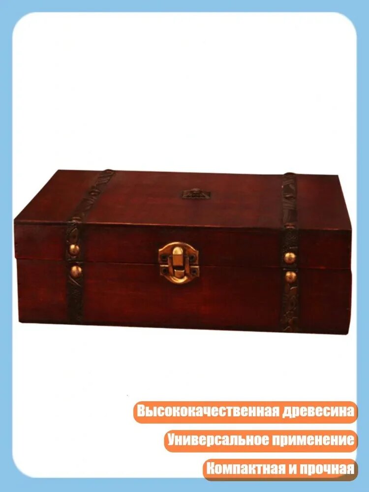 Антикварная деревянная шкатулка для покерных карт, таро, украшений и декора дома