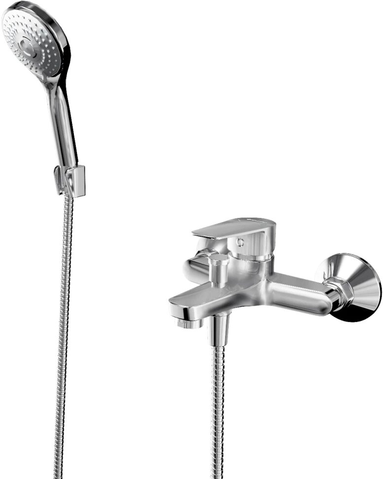 Смеситель для ванны Knotlor Ecoflow KN-14 с душевым гарнитуром, хром