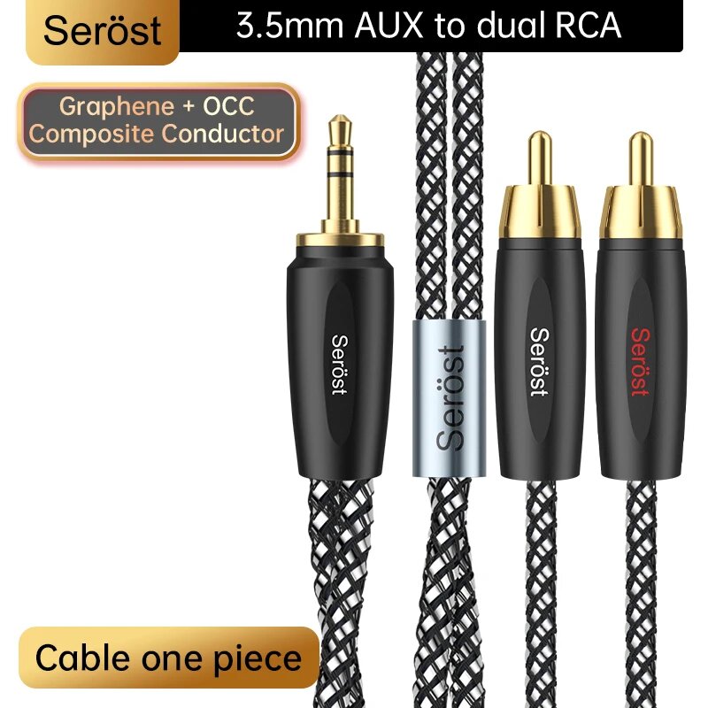 Аудиокабель Serost Graphene OCC Copper (MPS Arthur) Hi-END 3,5/4,4 мм RCA 3.5mm to 2RCA, 2 м