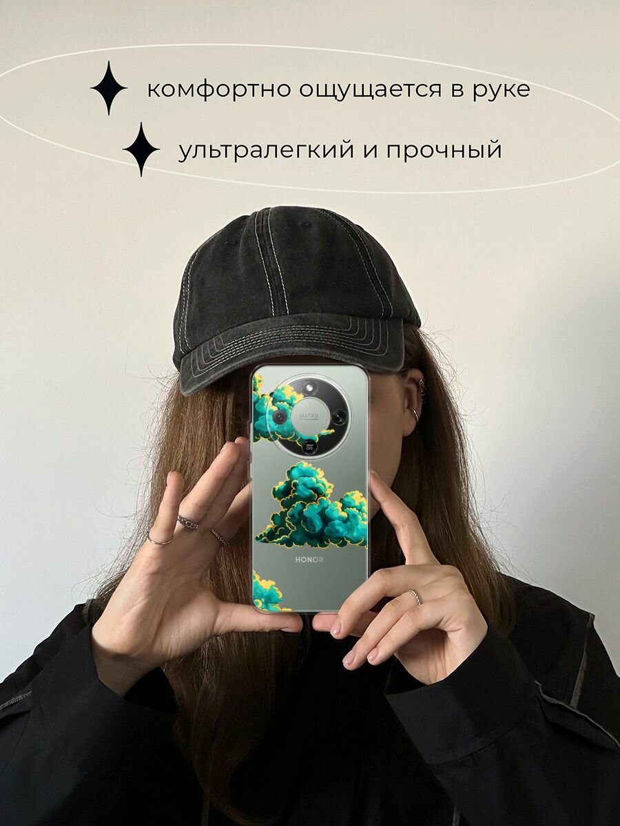 Чехол на Honor X9d / Хонор X9d с принтом Звезды с облаками, прозрачный — фото 1