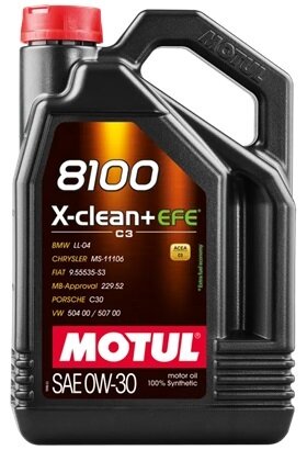 Моторное масло MOTUL 8100 X-clean+ EFE 0W-30 (4л) 113092, MOTUL-0W30-XCLEFE+4L
