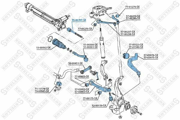 STELLOX Тяга рулевая для Audi A4/A5 all 07>, TT all 06>