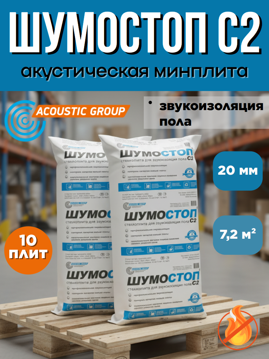 Звукоизоляционные плиты Acoustic Group Шумостоп С2