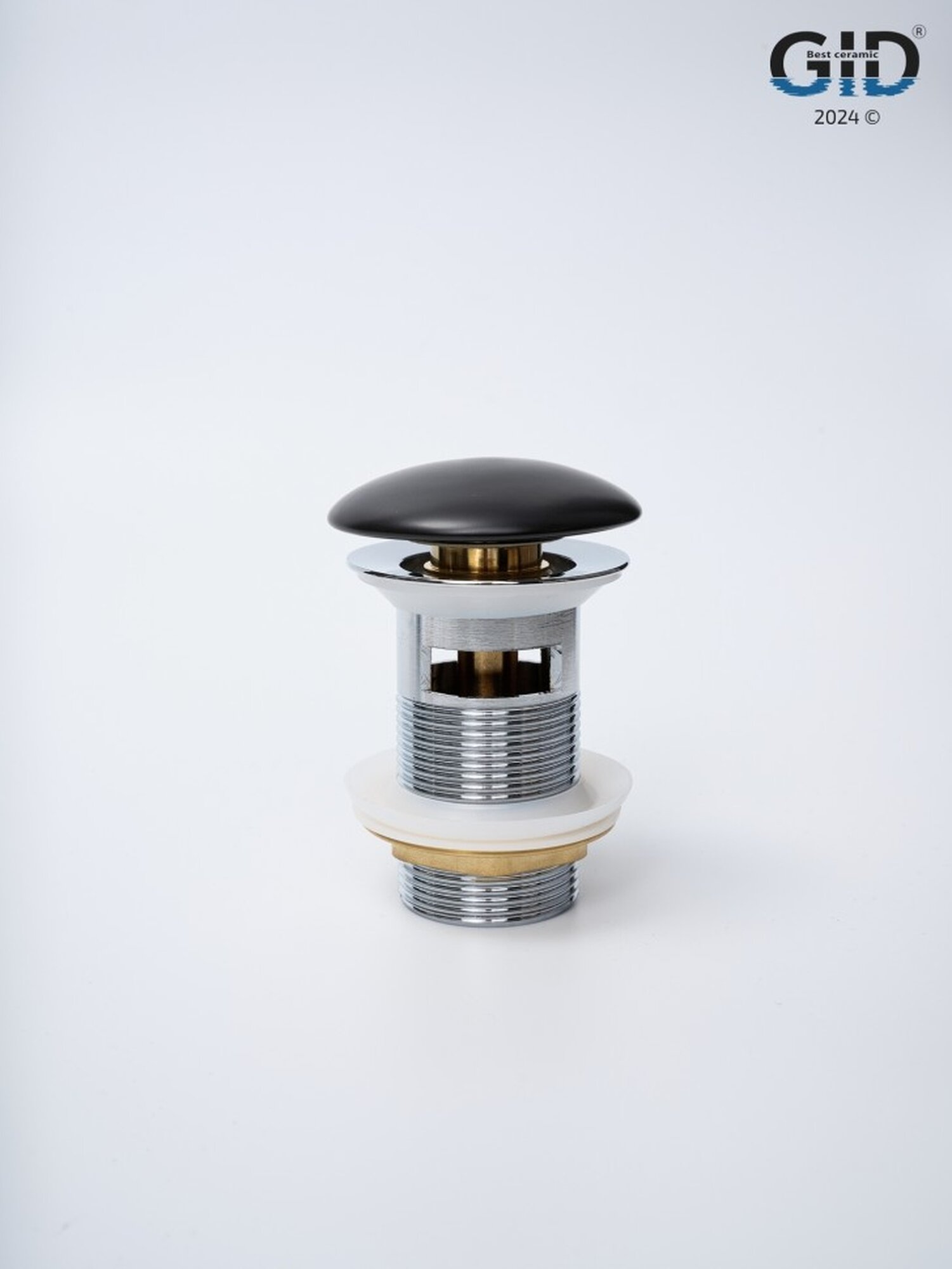 Донный клапан Gid с переливом Blm100-1 74407K черный матовый 7x7x10