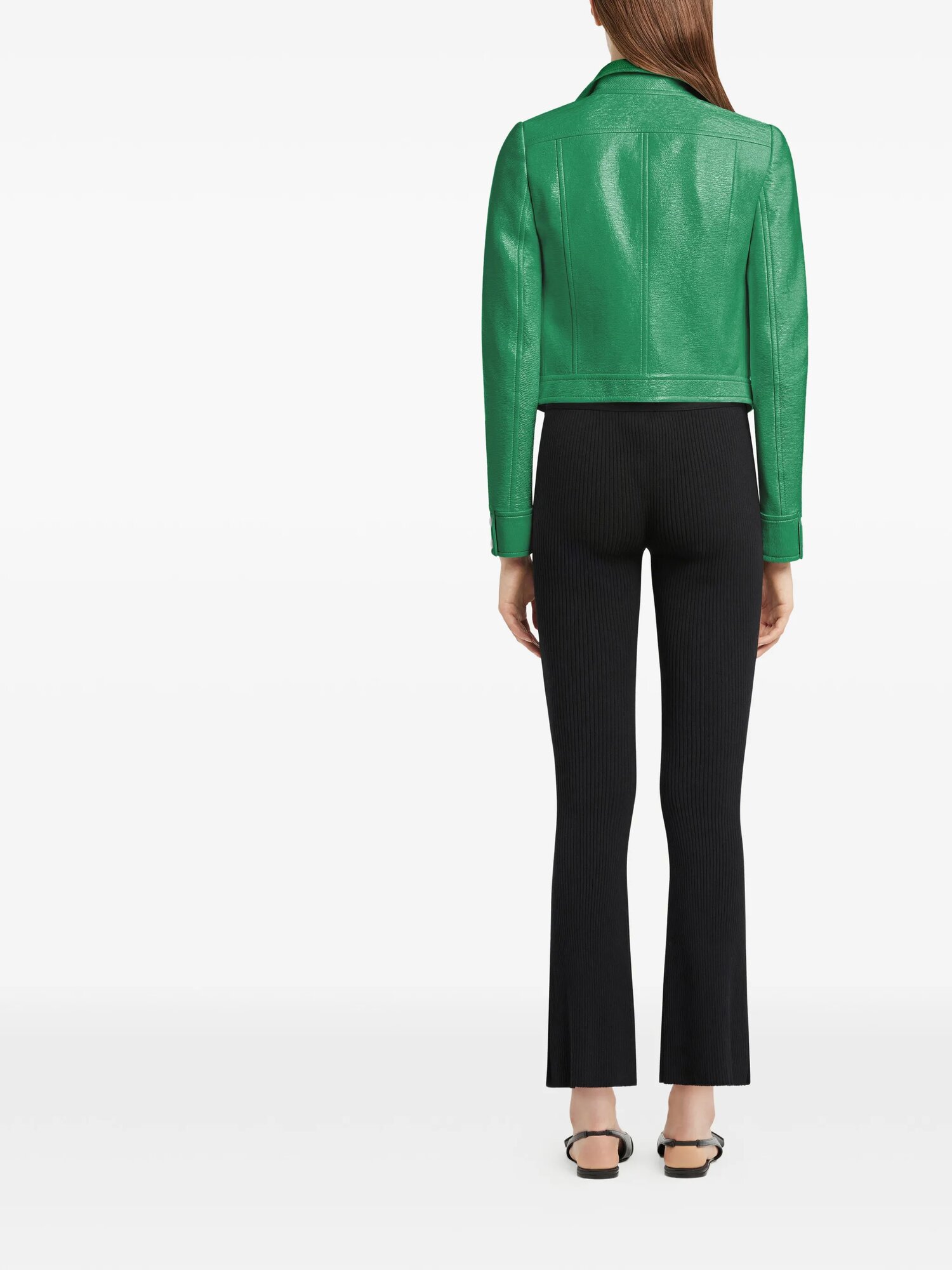 Куртка courreges Vinyl-effect cropped jacket, размер 40 — фото 1