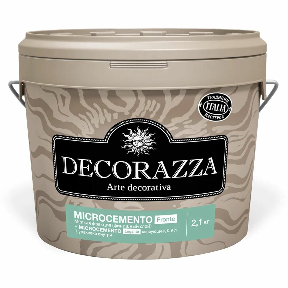 Декоративная Штукатурка Decorazza 3кг MC 001 Microcemento Fronte + Legante с Эффектом Бетона Мелкая Фракция / Декоразза Микроцементо Фронте