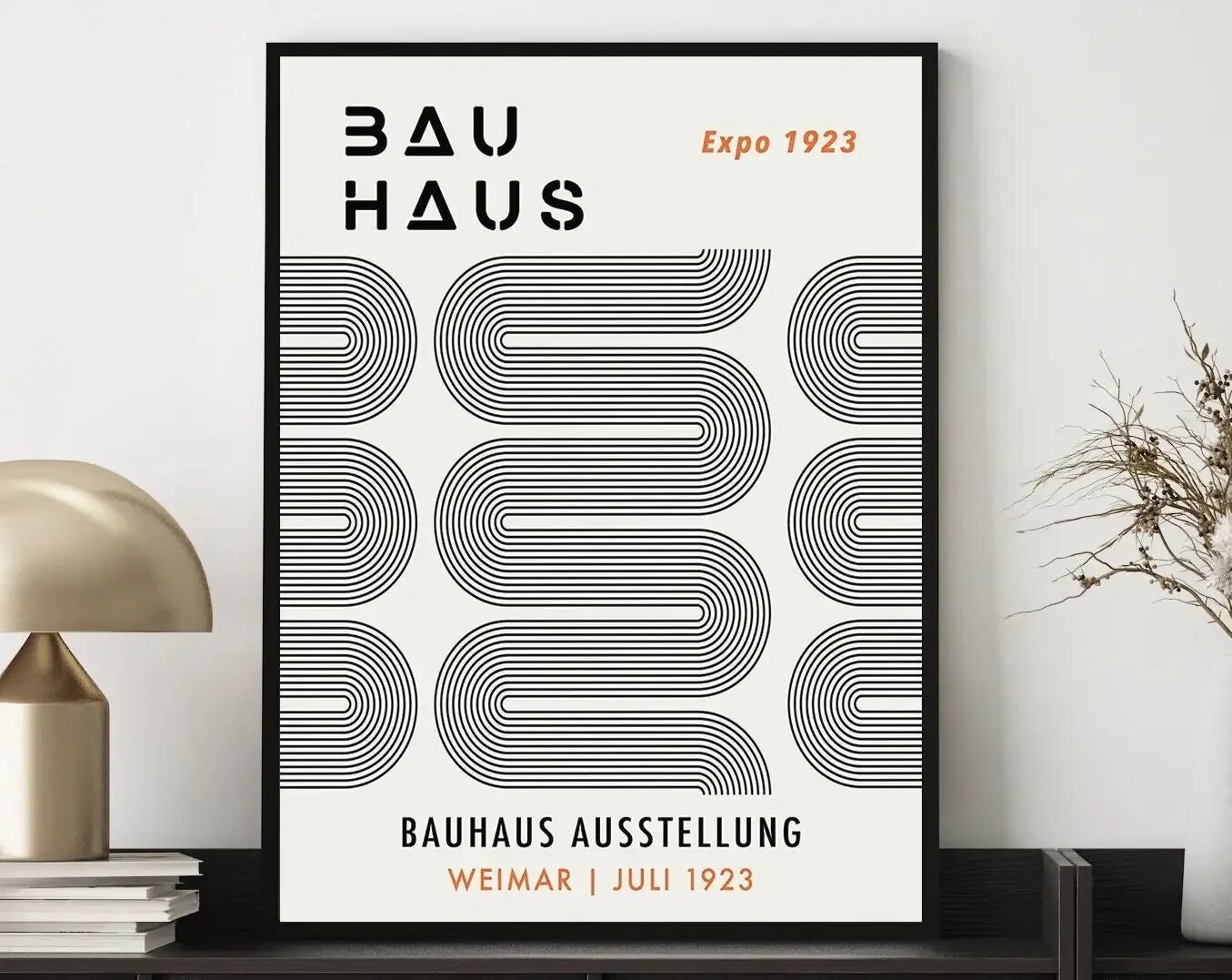 Современный Стиль, Середина Века, Bauhaus, Геометрический Принт На Холсте, Ретро, Абстрактная Настенная Живопись Без Рамы