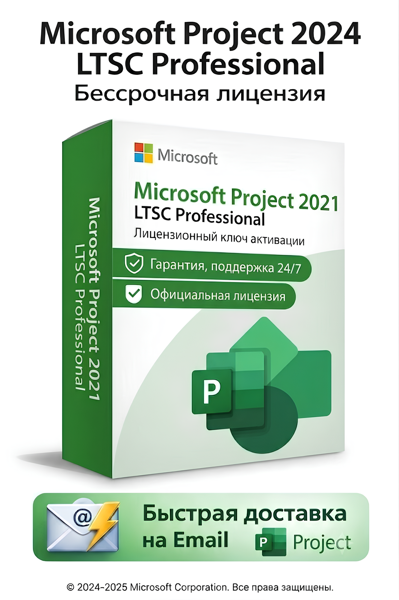 Microsoft Project 2021 Professional Plus LTSC Электронный ключ активации Лицензия (без привязки к учетной записи)
