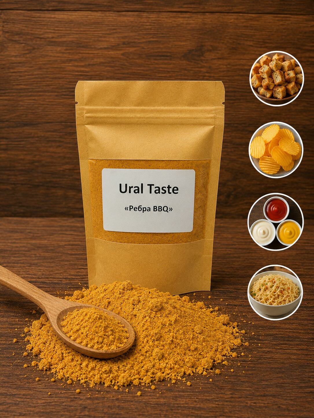 Приправа Ural Taste "Ребра Барбекю", 50 гр, натуральный вкус шашлыка, без ГМО