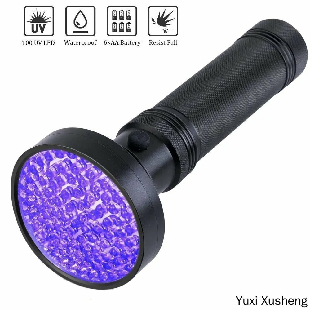 Фонарь ультрафиолетовый, 100 светодиодов iCartool IC-L202