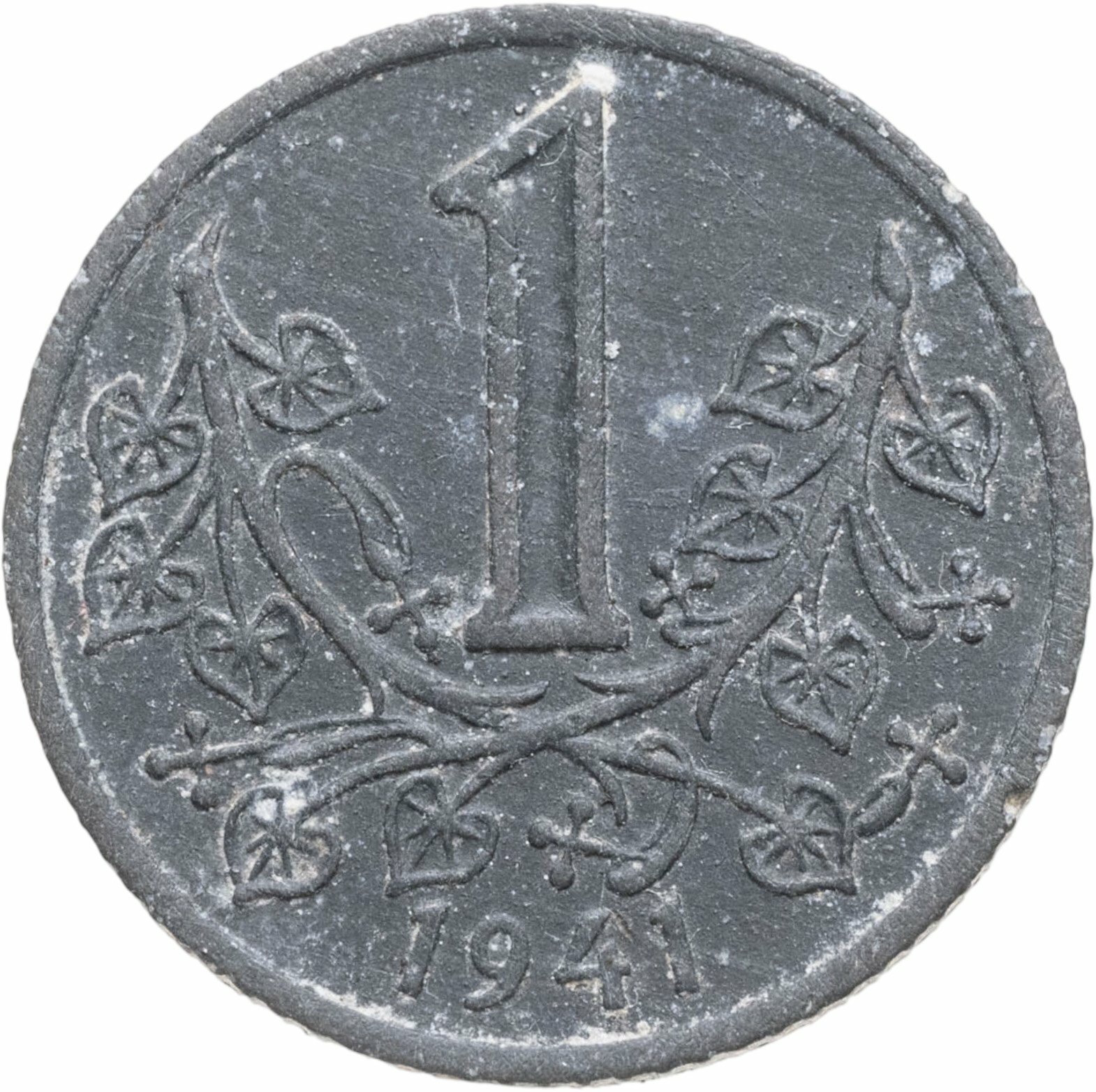 Богемия и Моравия 1 крона crown 1941, Цинк, в сохранности XF