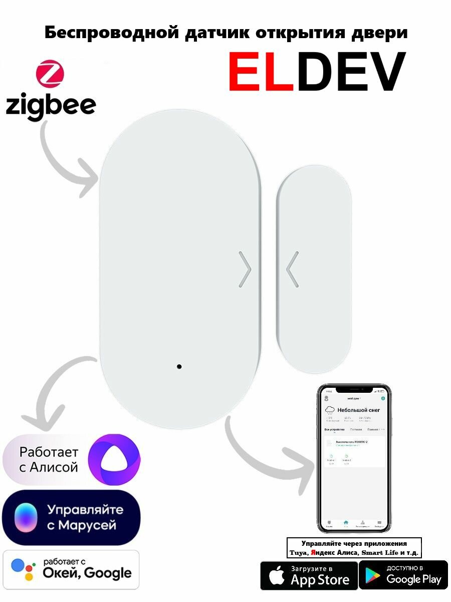Датчик открытия двери и окна ZigBee беспроводной