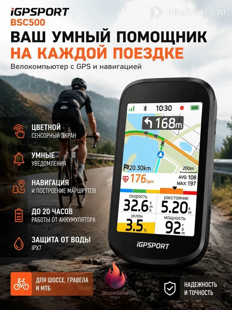IGPSPORT, BSC500 велокомпьютер для шоссейных велосипедов с интеллектуальной навигацией