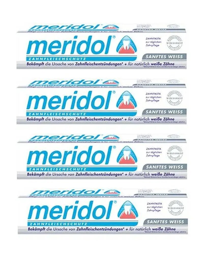 Зубная паста Meridol Здоровье десен и нежная белая 75 мл 4 шт