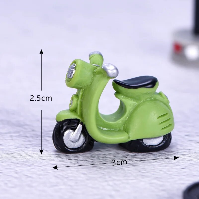 Миниатюрный мотоцикл из смолы Зеленый, Green