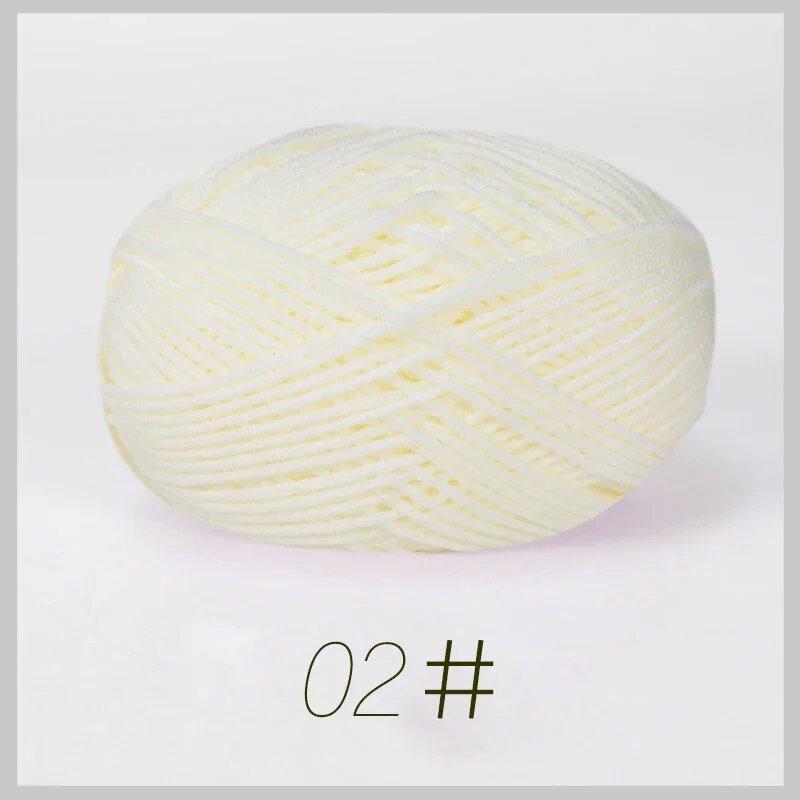 Хлопковая пряжа A1-a 50г для вязания Желтый, 02 White