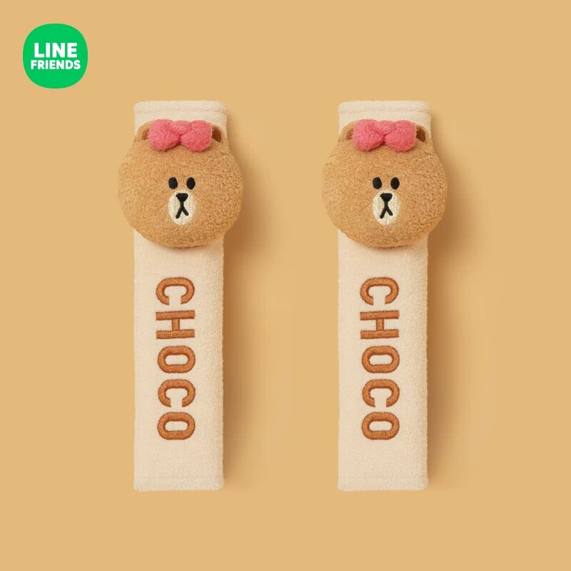 LINE FRIENDS CHOCO Плюшевая Защита Плечей для Автомобильного Ремня Безопасности - 2 шт