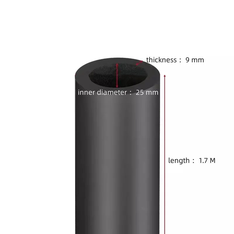 Термоизоляционная трубка из черной резины 1,7 м 25X9mm