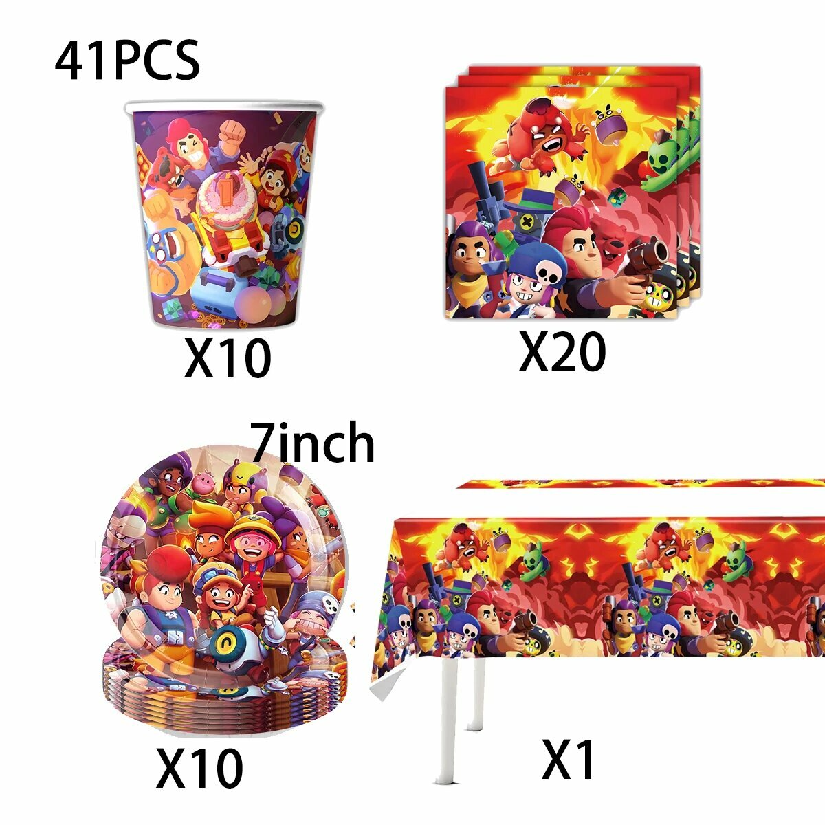 Набор для вечеринки Brawl Stars, 41pcs