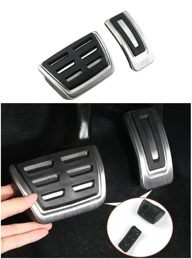 Накладки на педали для Volkswagen, Фольксваген, audi, Ауди, Шкода, Сеат (2 шт.)