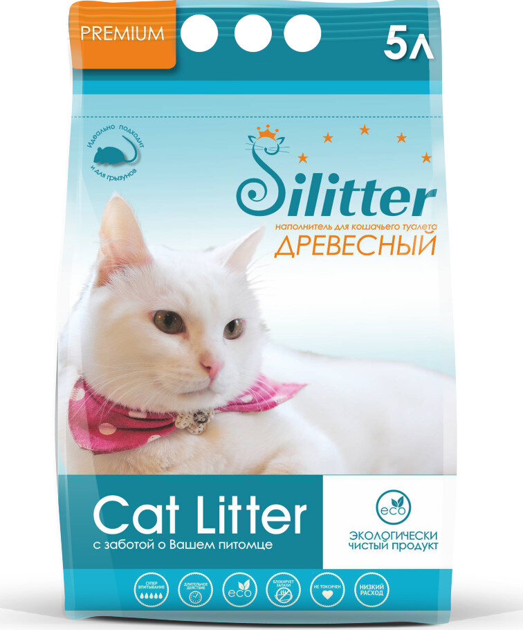 Наполнитель Silitter древесный 5л