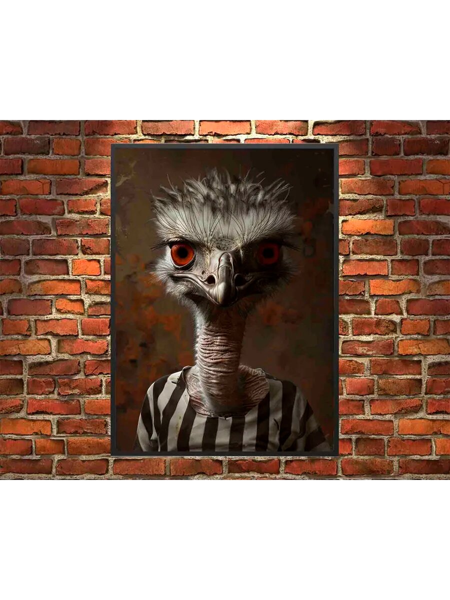 Страусиная птица-пленница 4, Плакат 30x42см