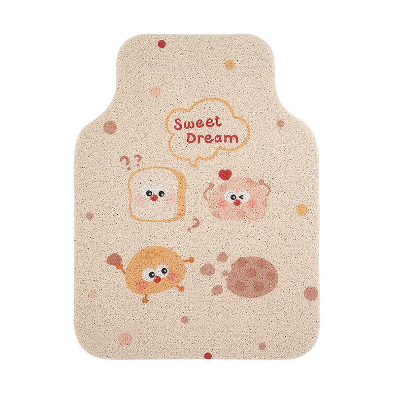 Одиночный коврик для передних сидений с рисунком сыра и печенья - универсальная подгонка для большинства авто с