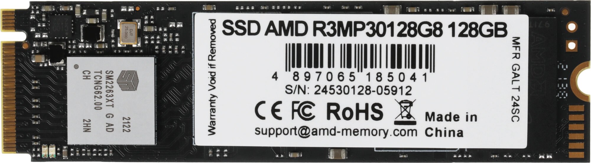 Накопитель SSD AMD PCIe 3.0 x 128GB R3MP30128G8 Radeon M.2 2280