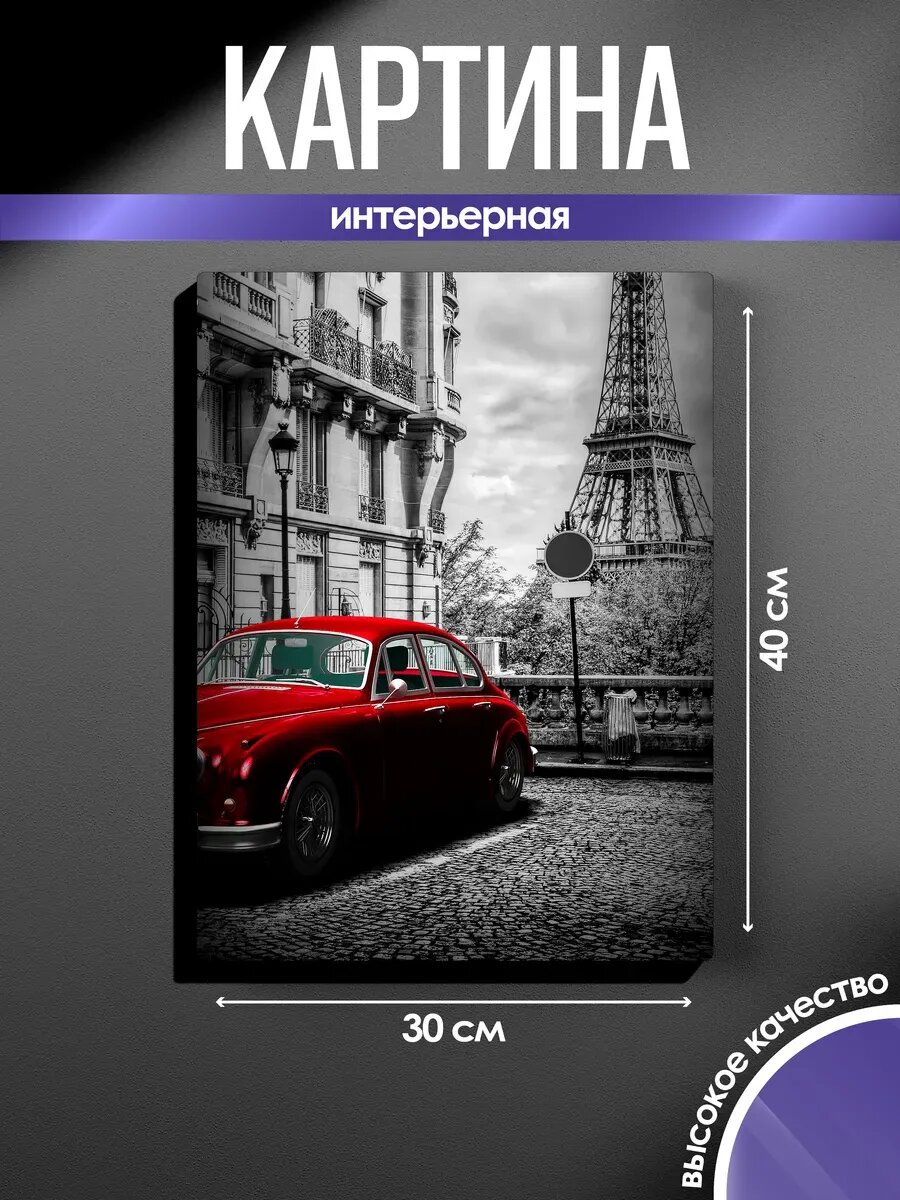 Картина на стену Красная машина
