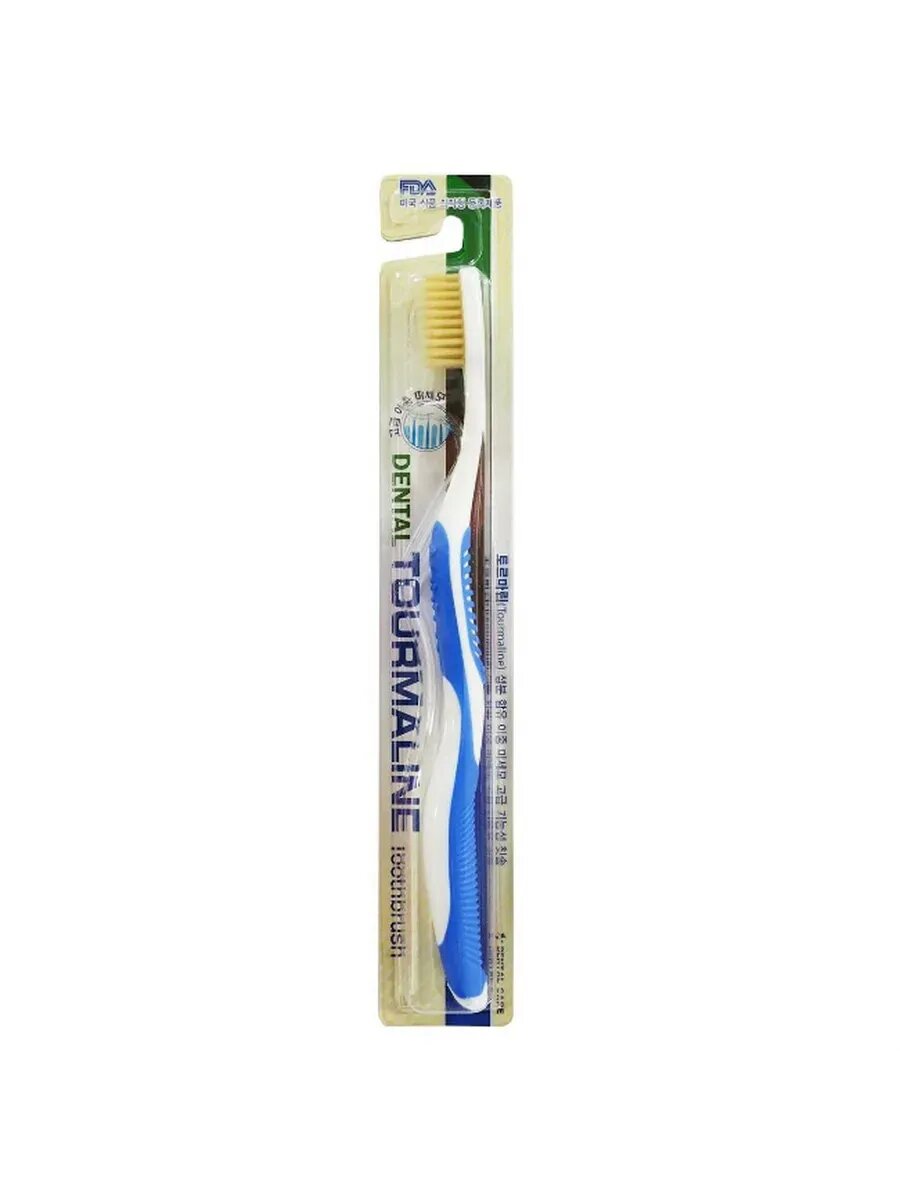 Dental Care Зубная щетка сверхтонкая щетина средняя и мягкая Турмалин изогн. ручк. цвет в ассортименте 1 шт