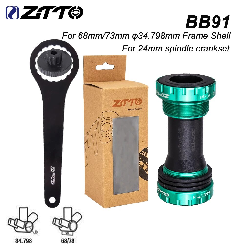 ZTTO Каретка BSA68/73 черная алюминиевый Черный, BB91 Green-tool