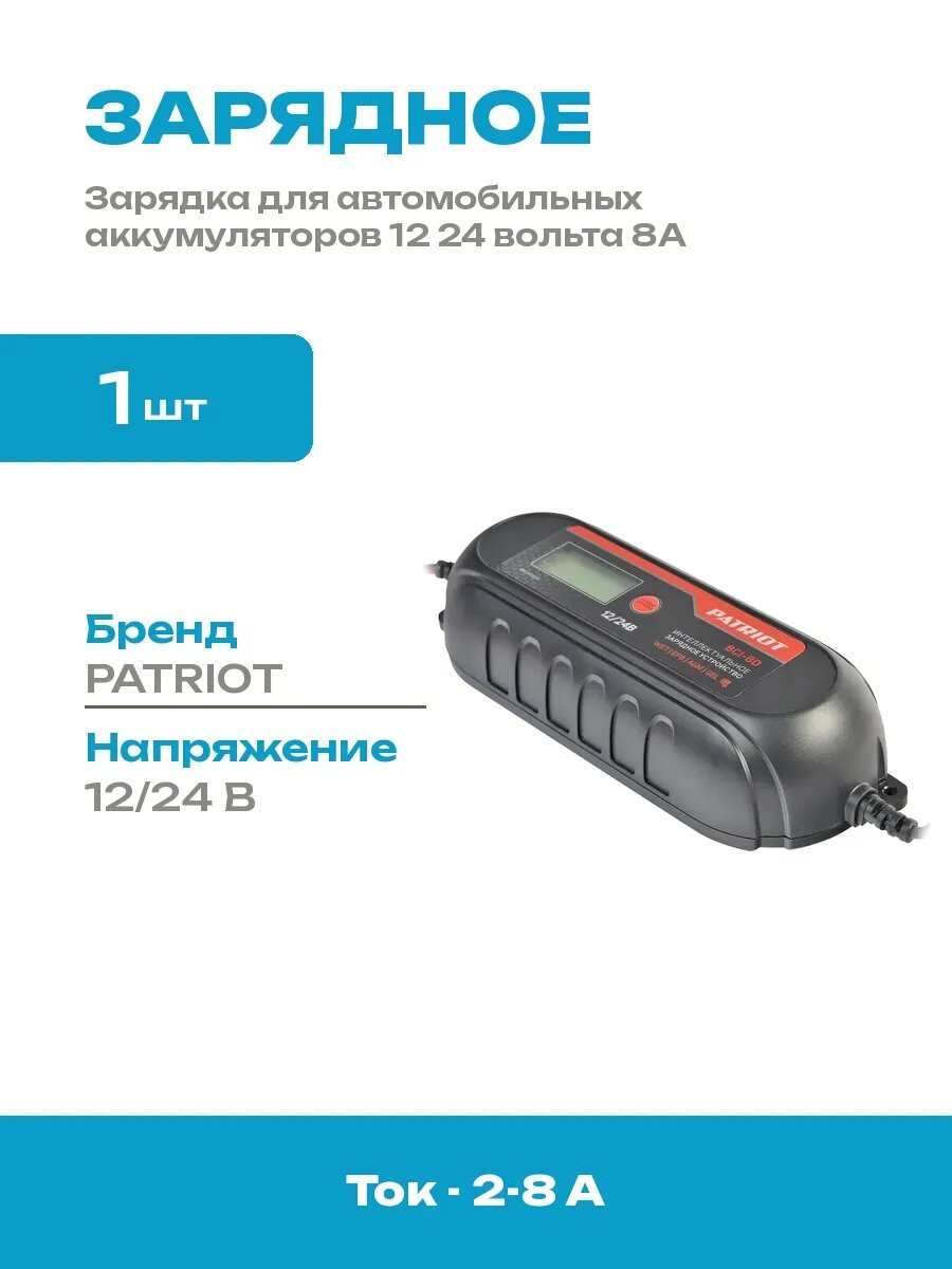 Автоматическое зарядное устройство для АКБ 12 8А с дисплеем
