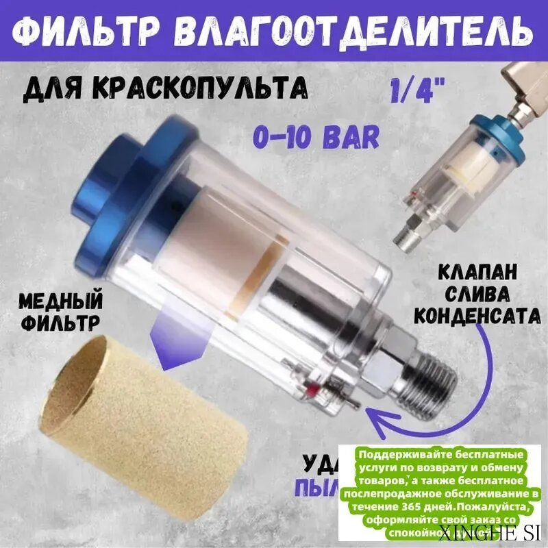 Фильтр для компрессора воздушного, влагоотделитель для краскопульта