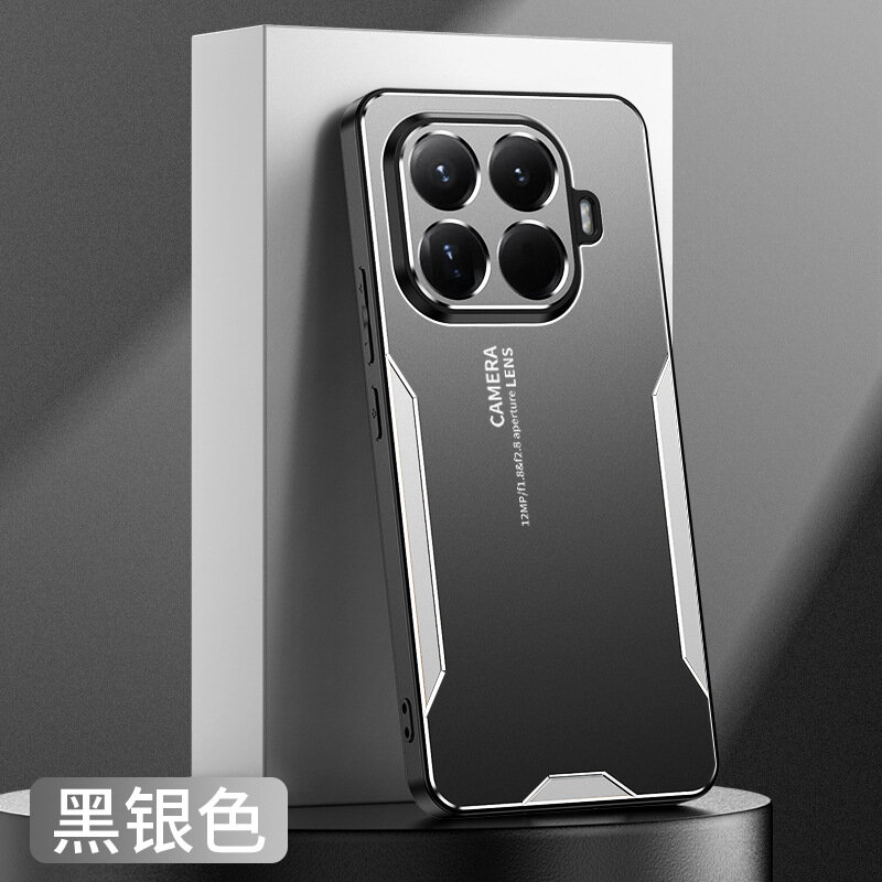 Металлическая чехол панель-накладка MyPads «Metallo di Lusso» для Xiaomi 15T из тончайшего облегченного авиационного алюминия, черная с серебристым.