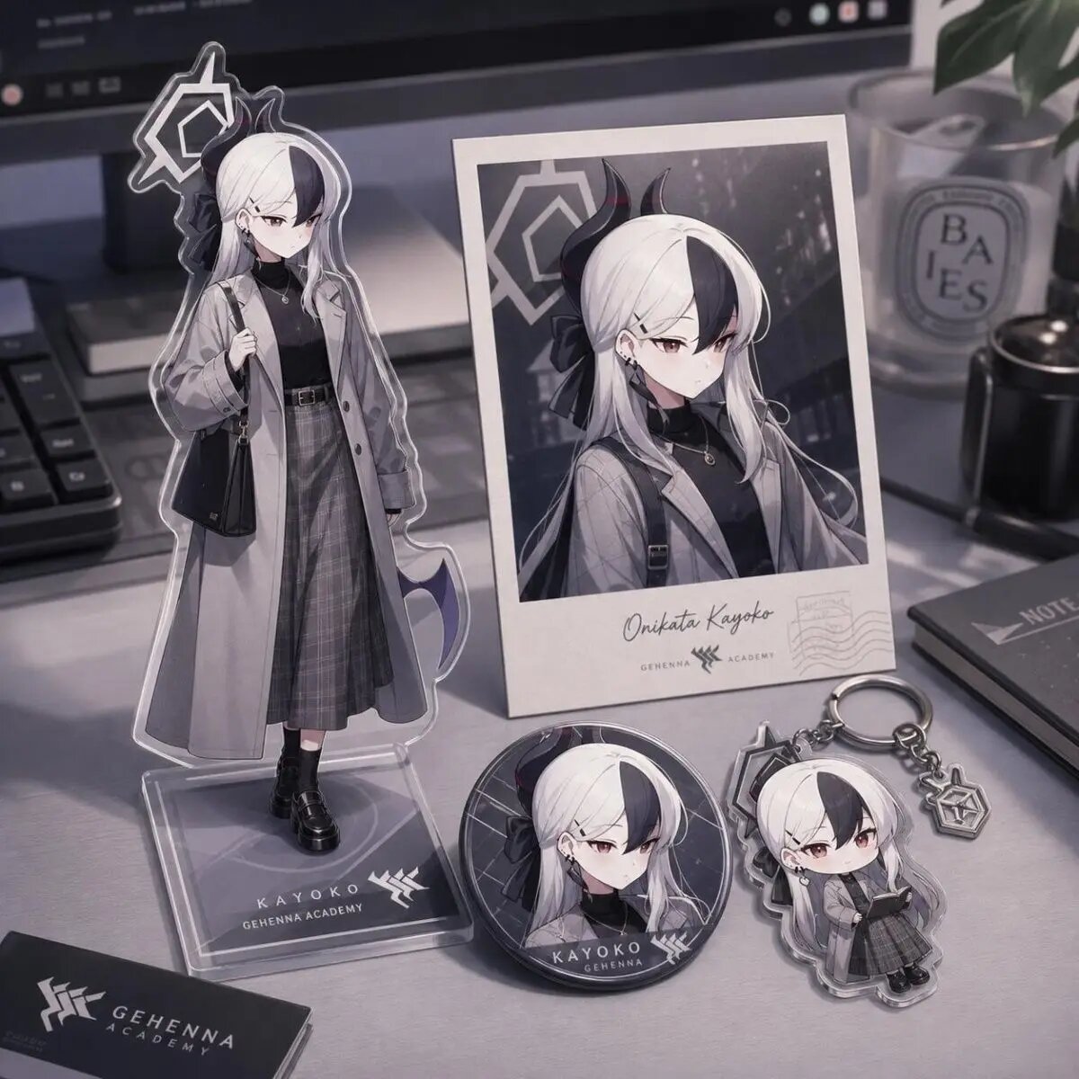 Акриловая подставка Blue Archive: Фигурка Оникики Кайоко, аниме-брелок, коллекционные товары, украшение для стола, аксессуары